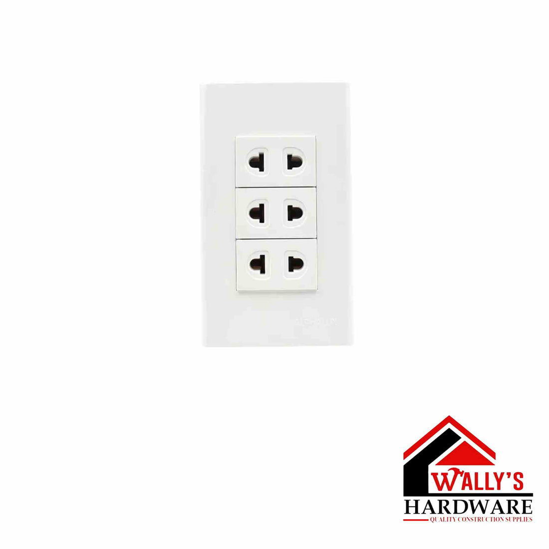 Azena 3 Gang Regular Outlet With Plate X 10 PCS – Wally's Hardware