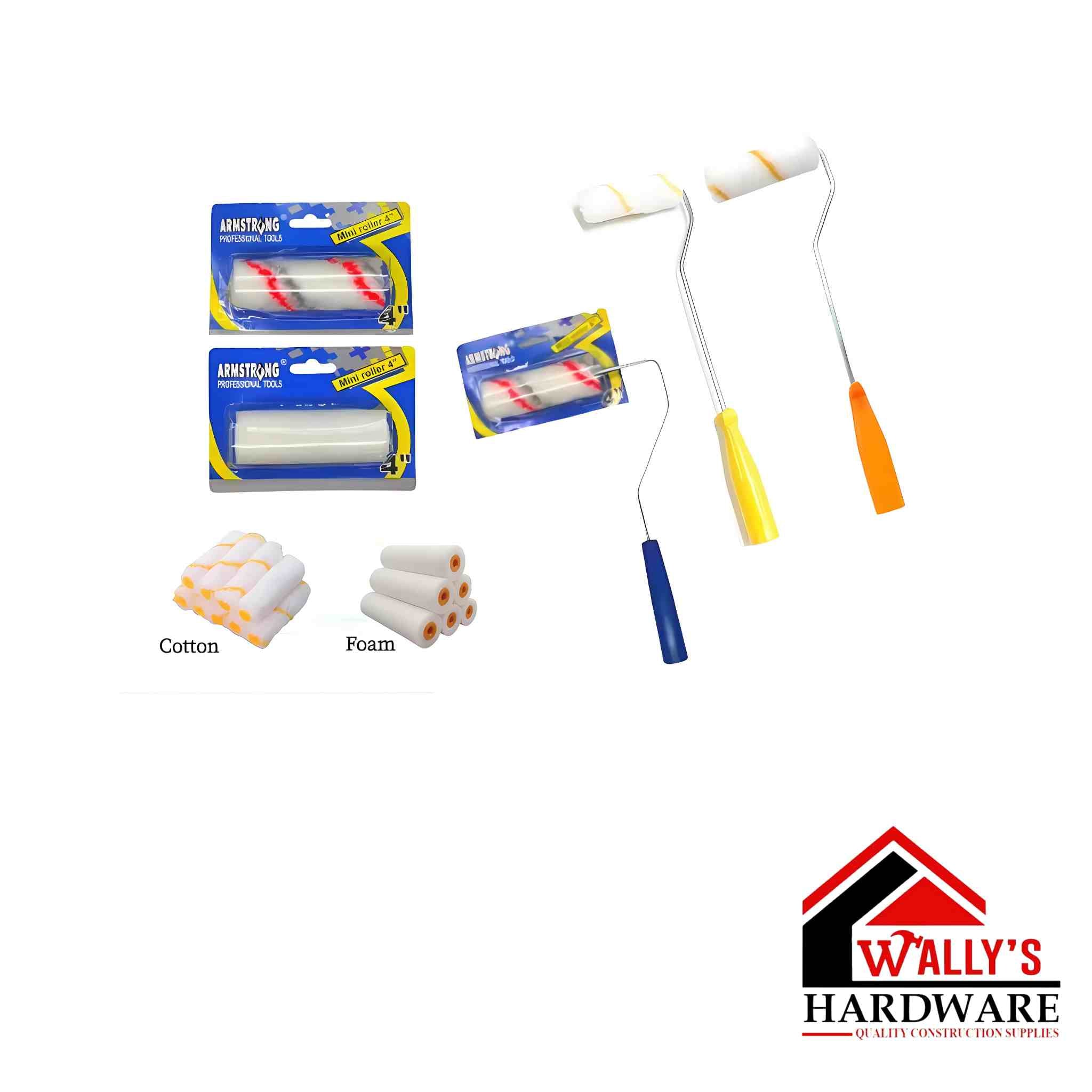 Paint Roller Foam and Cotton with Handle – 7" and 9" – Wally's Hardware